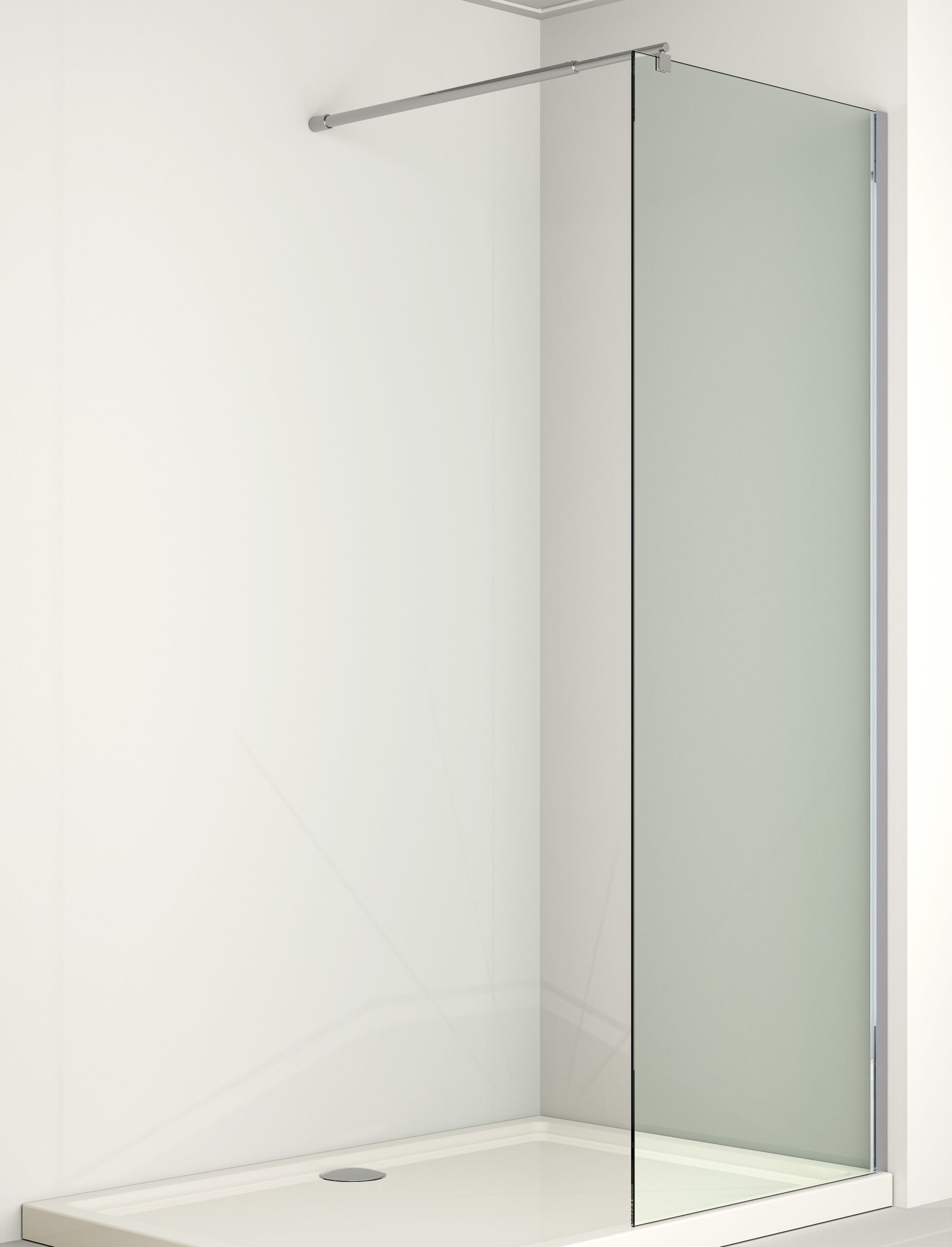 Shower Tempered Glass Transparent Chrome Frame 120x200 8mm - Agimi Company